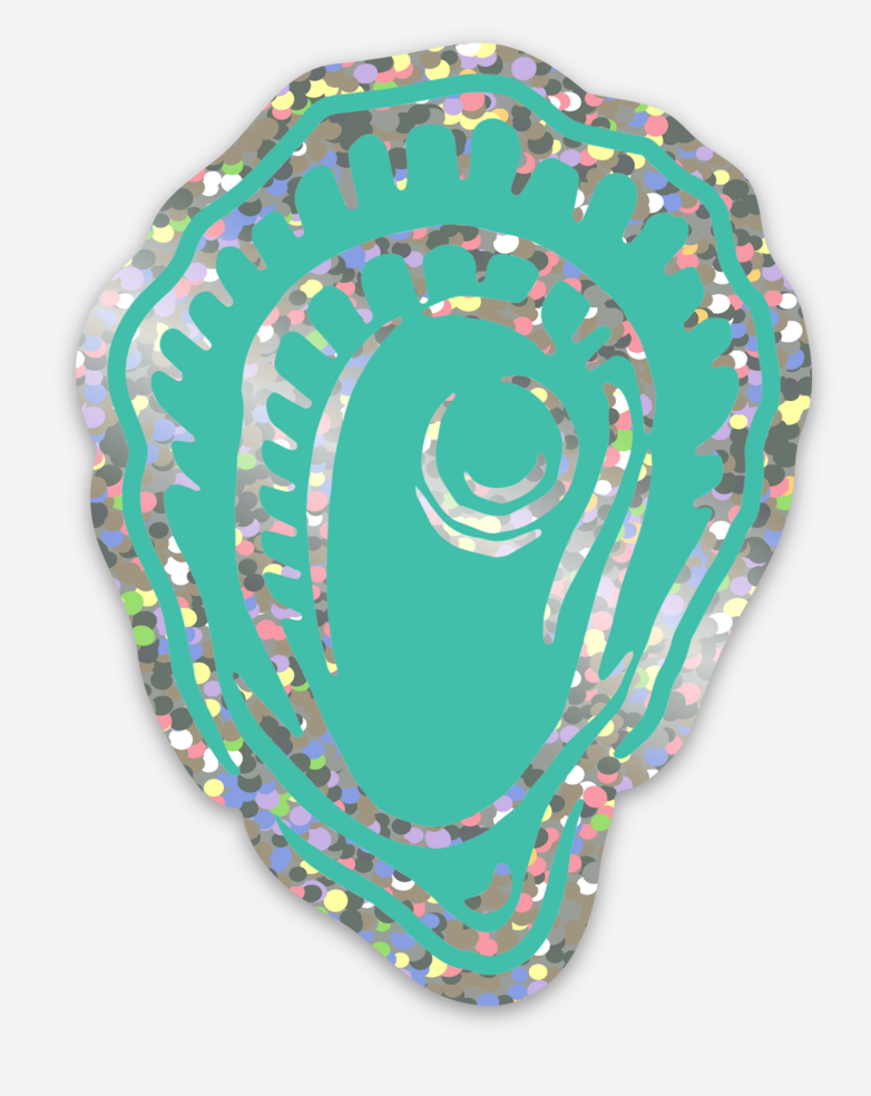 N. SEA. Glitter Oyster Sticker – nseaoyster.co